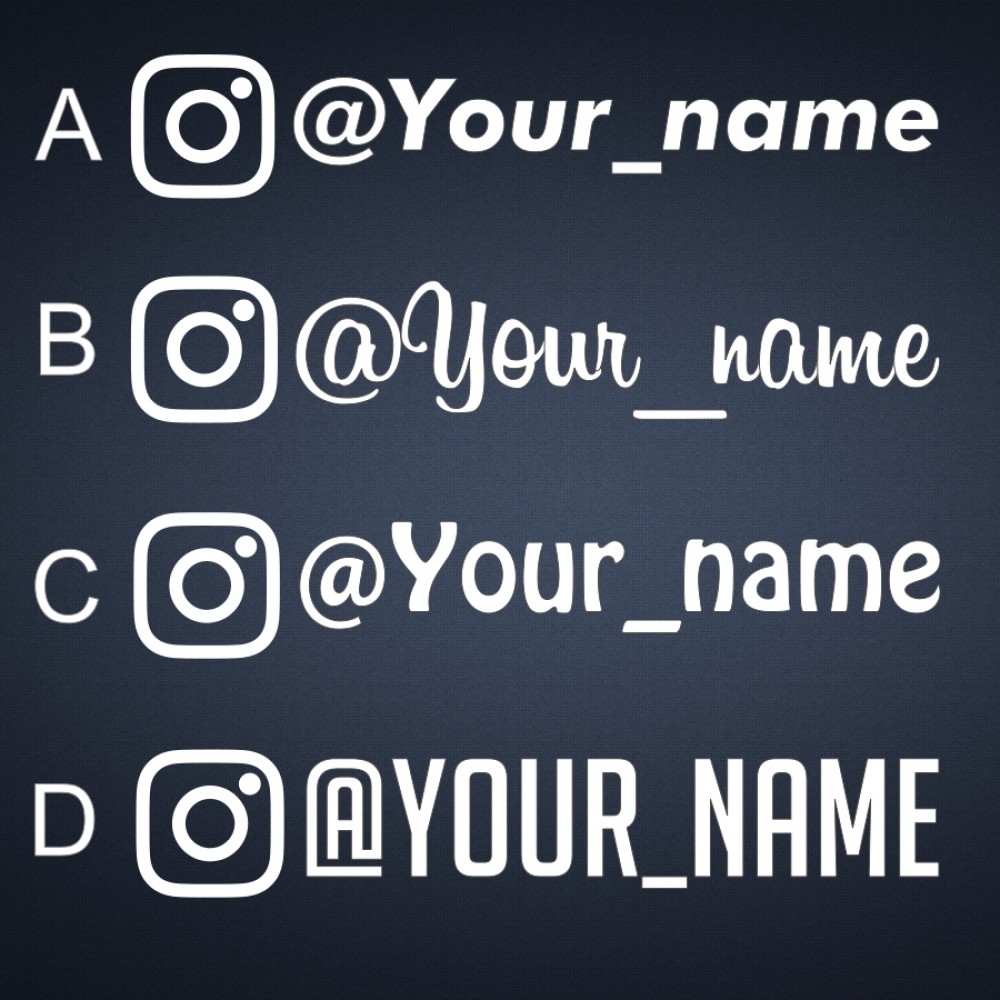 CUSTOM INSTAGRAM USERNAME IG STICKERS DECALS